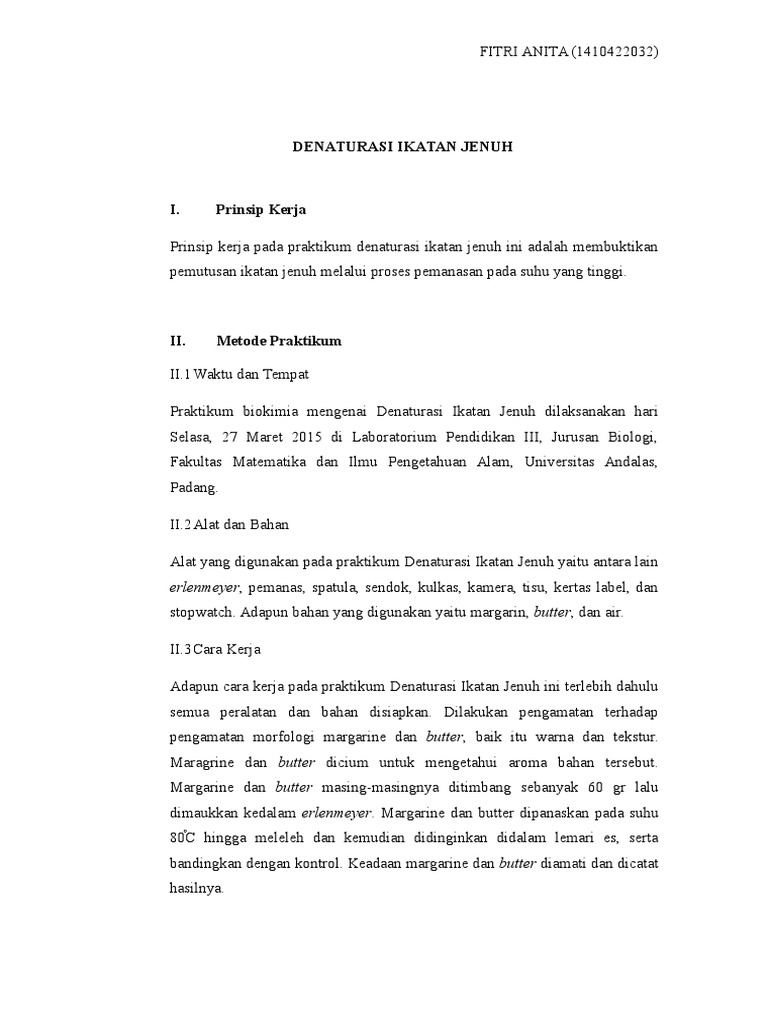 Denaturasi Protein | PDF