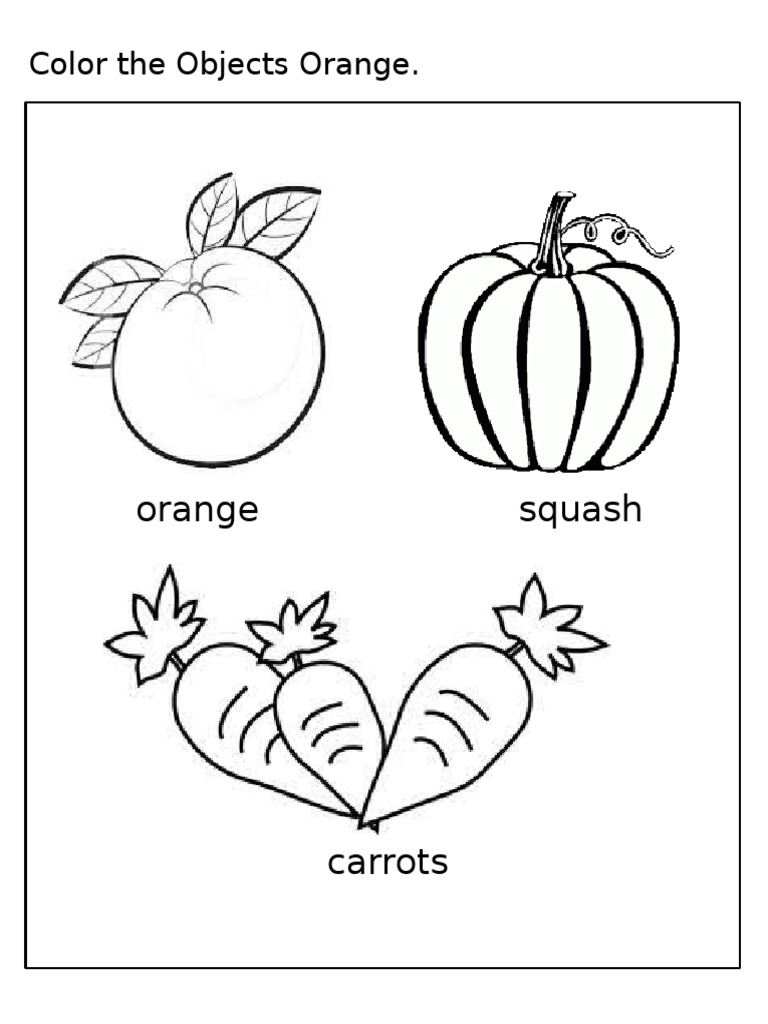 Color The Objects Orange | PDF