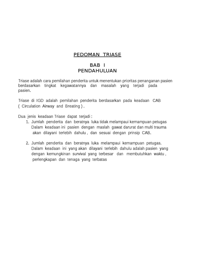 Pedoman Triase. | PDF