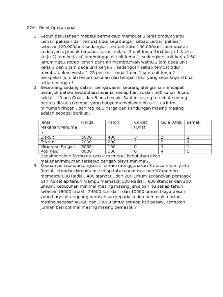 SOAL Riset Operasional | PDF