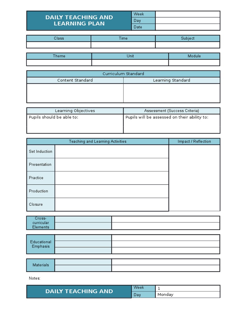 Daily Teaching and Learning Plan | PDF | Career & Growth
