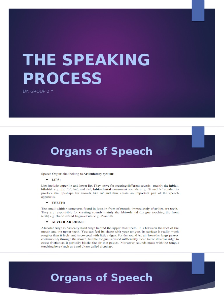 The Speaking Process | PDF | Larynx | Human Voice