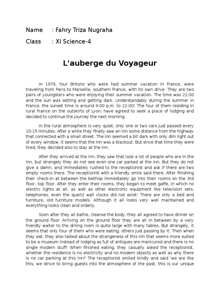 Narrative Text + Questions and Answers | PDF | Inn | Hotel And ...