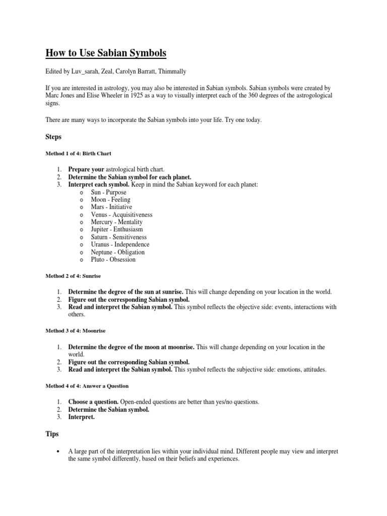 Using Sabian Symbols | PDF | Self-Improvement | Wellness