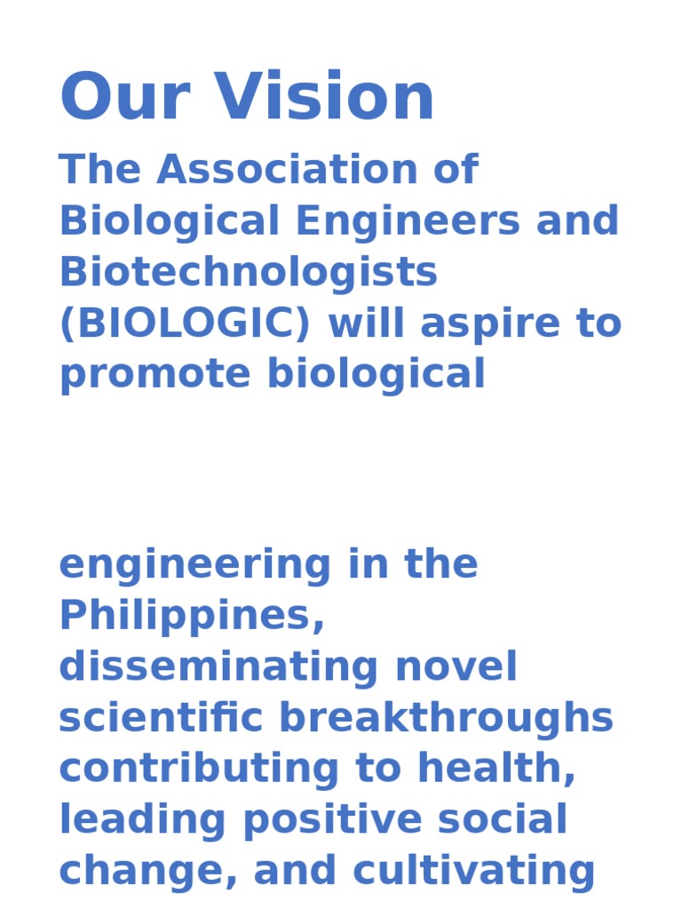 Our Vision: The Association of Biological Engineers and ...