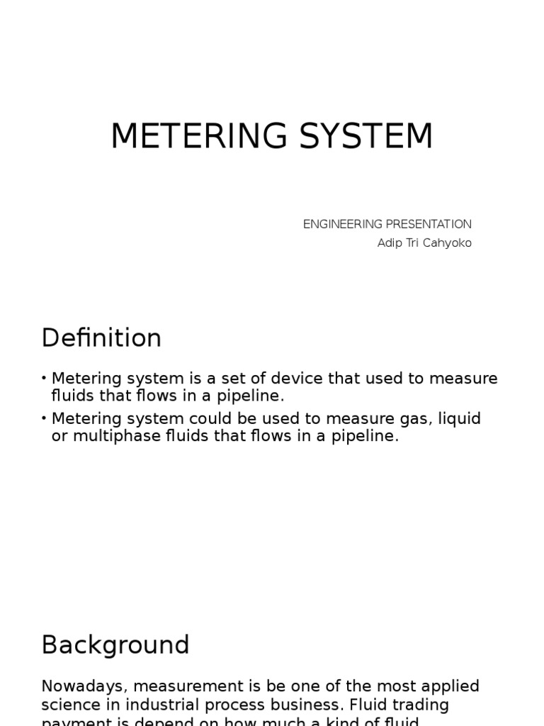 Metering System: Engineering Presentation Adip Tri Cahyoko | PDF