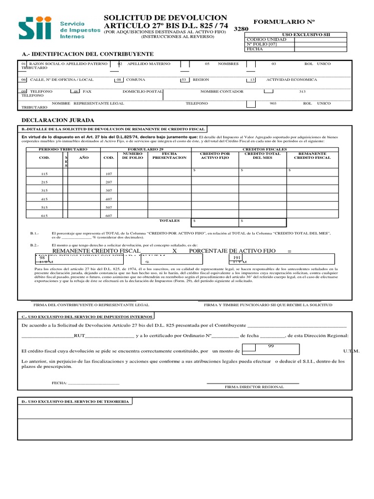 Formulario 3280 SII | Impuesto al valor agregado | Impuestos