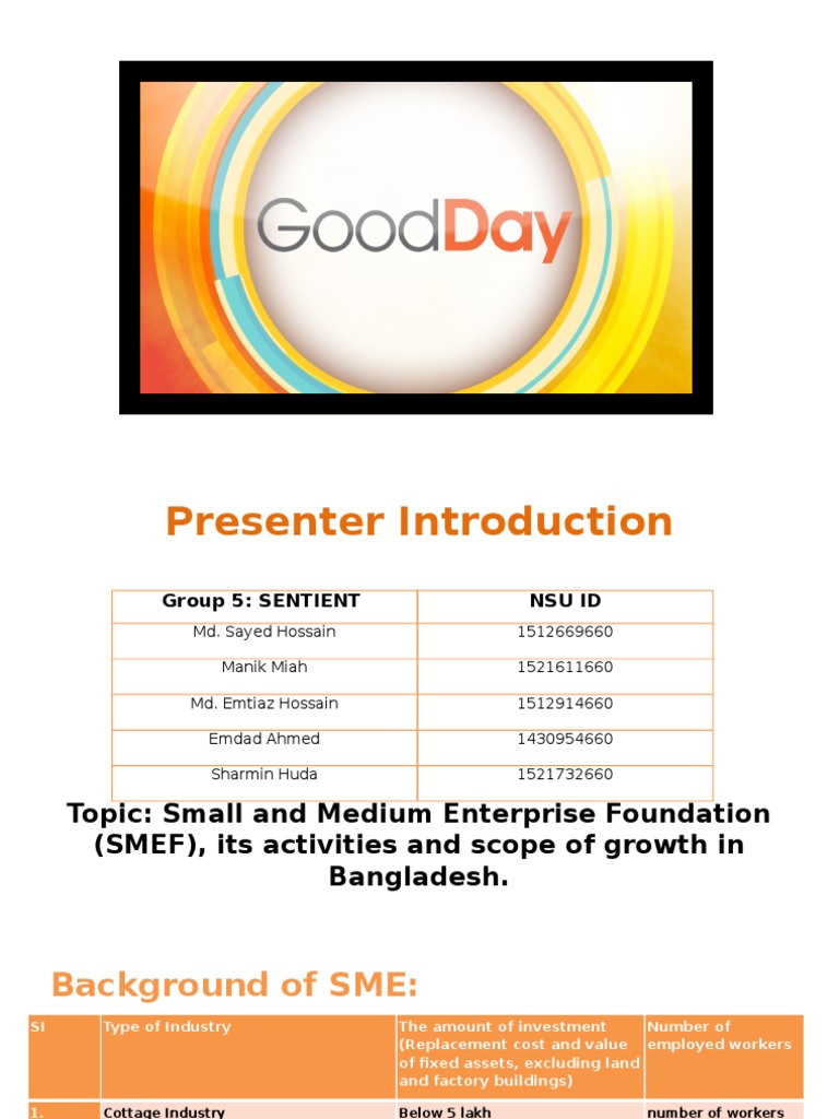 SME Presentation | Download Free PDF | Small And Medium Sized ...