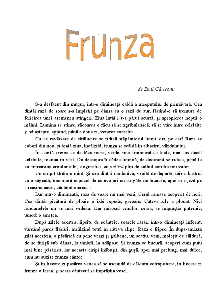 Frunza de Emil Garleanu