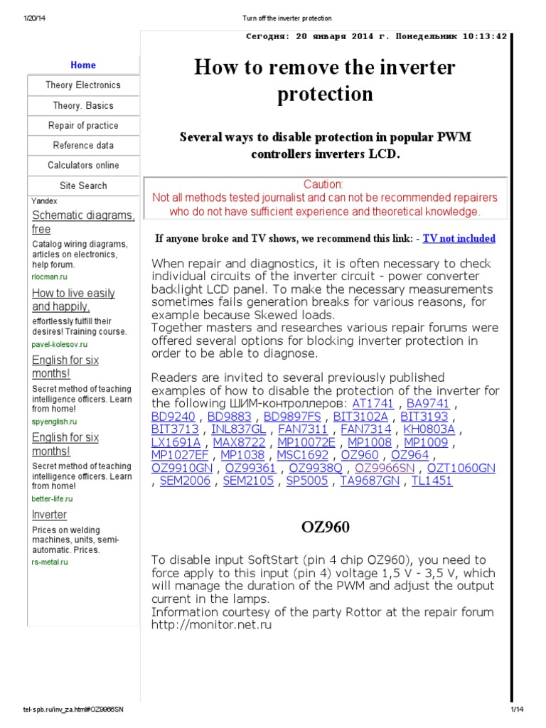 Turn Off The Inverter Protection - 1453108338292 | PDF | Power Inverter ...