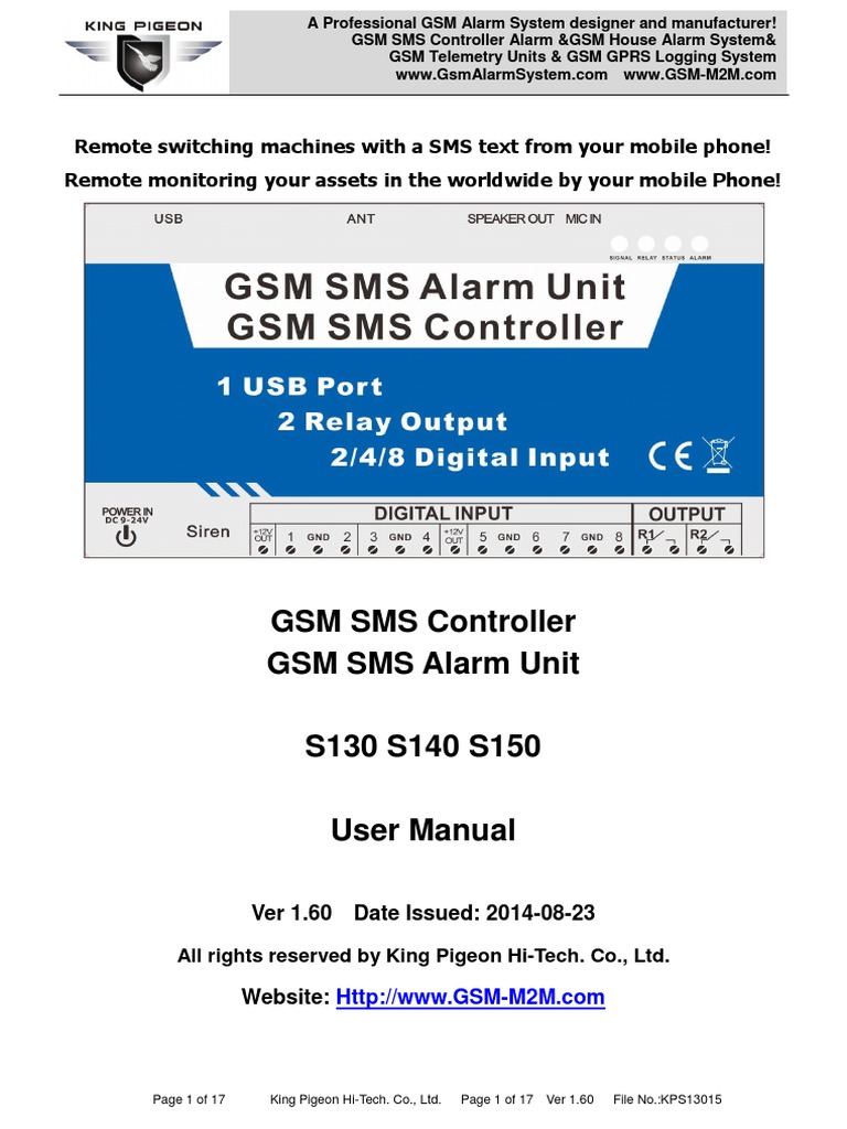 GSM SMS Controller User Manual | PDF | Short Message Service | Gsm