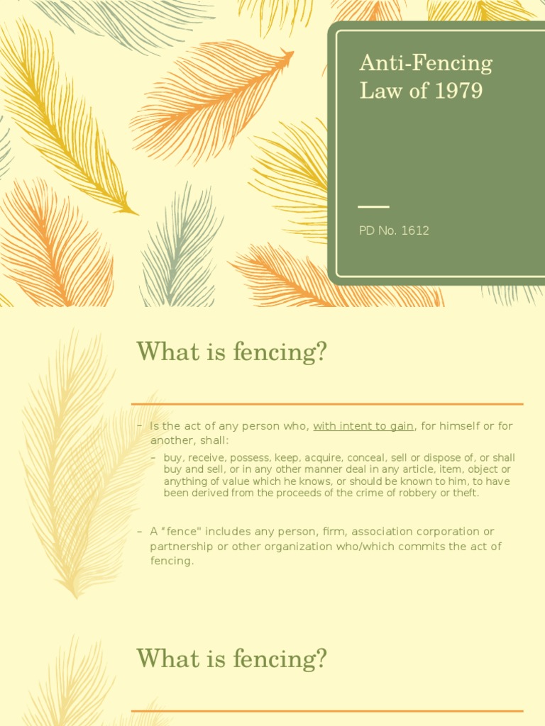 Understanding the Anti-Fencing Law | PDF | Theft | Crime & Violence