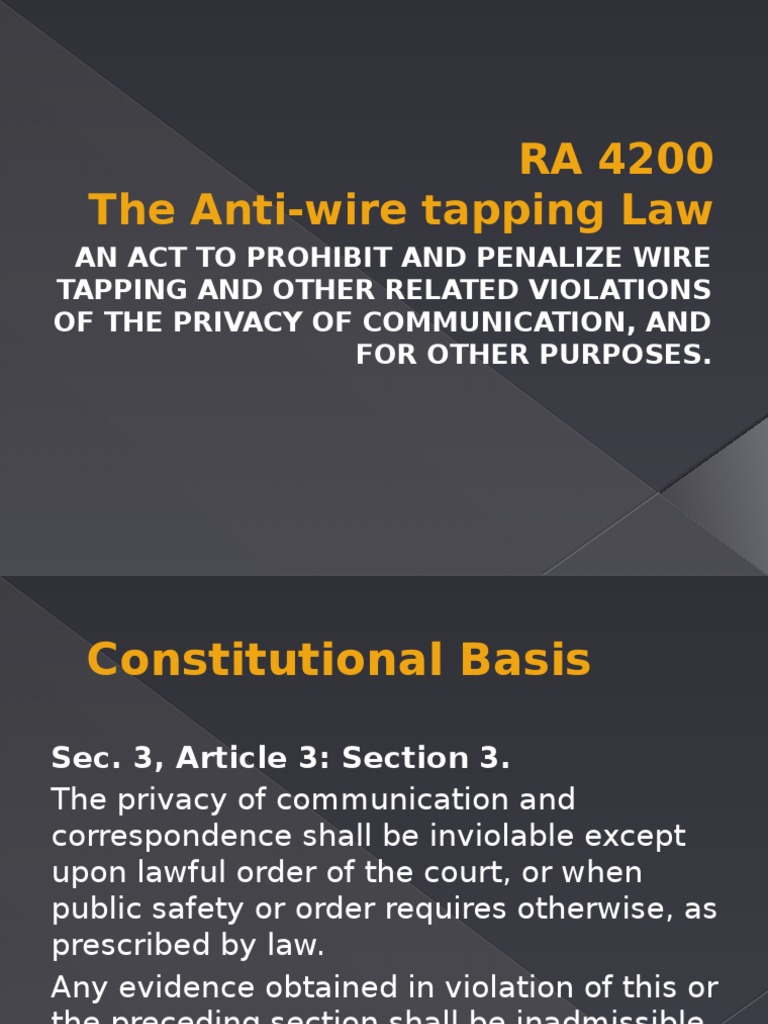 Ra 4200 | PDF | Telephone Tapping | Statutory Interpretation