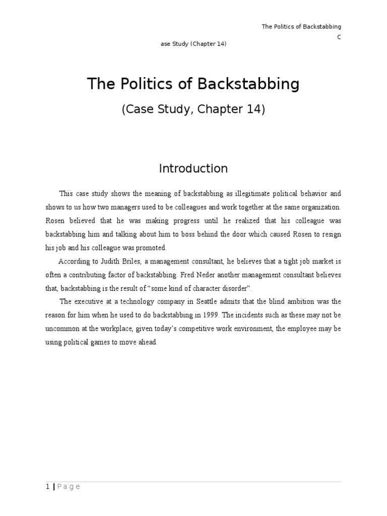 Workplace Backstabbing Dynamics | PDF | Employment | Envy