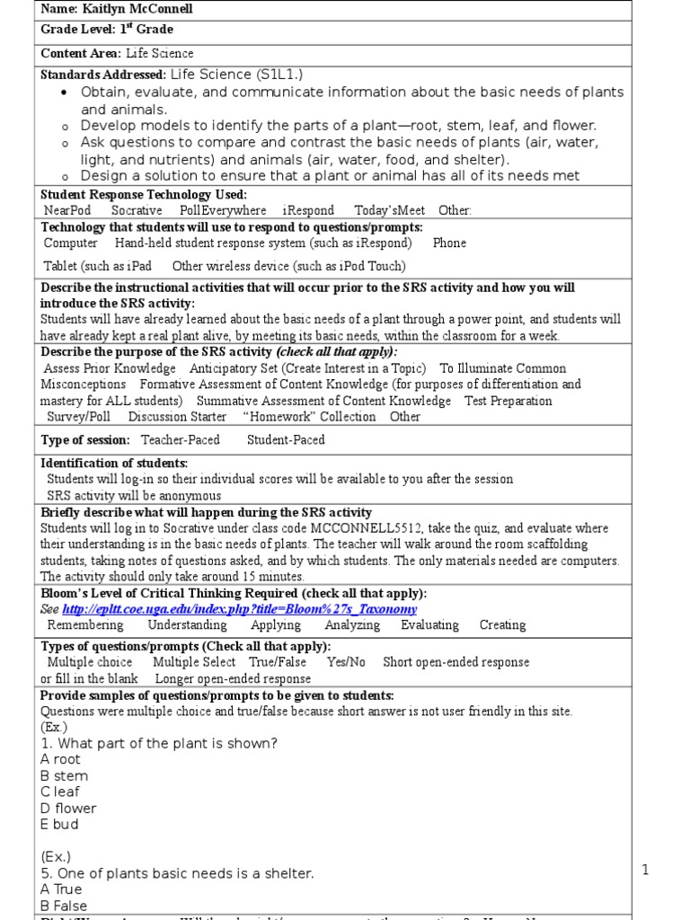 Srs Template | PDF | Educational Assessment | Education Theory