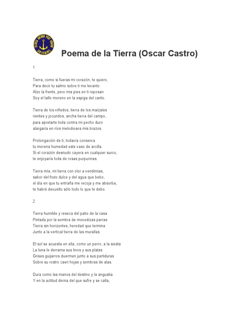 Poema de la Tierra de Oscar Castro | PDF | Science | Astronomía