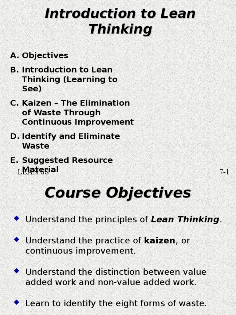 D5 - Introduction To Lean Thinking | PDF | Lean Manufacturing | Inventory