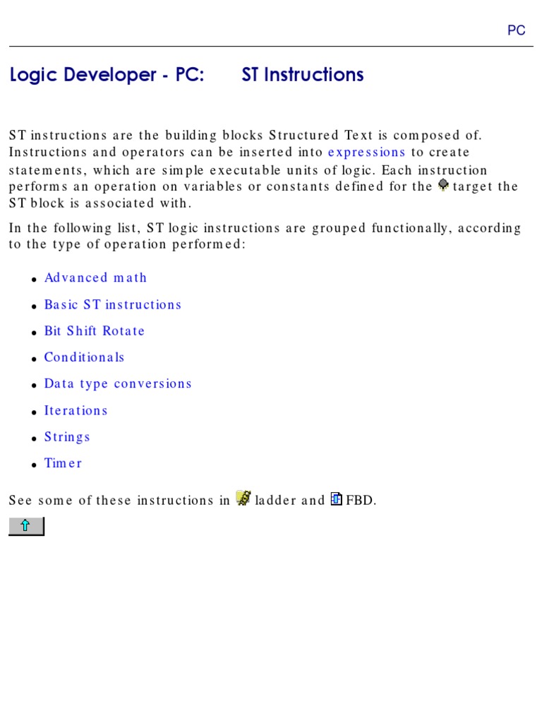 Logic Developer - PC: ST Instructions: Expressions | PDF | Boolean Data Type | Trigonometric ...