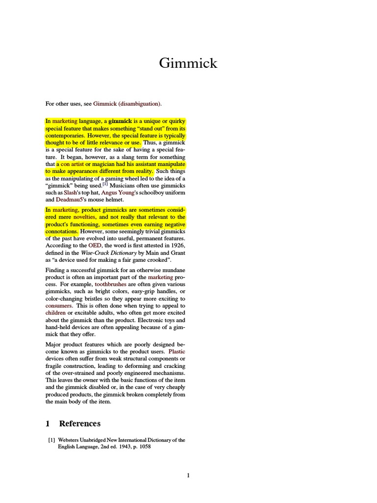 Gimmick - Marketing | PDF