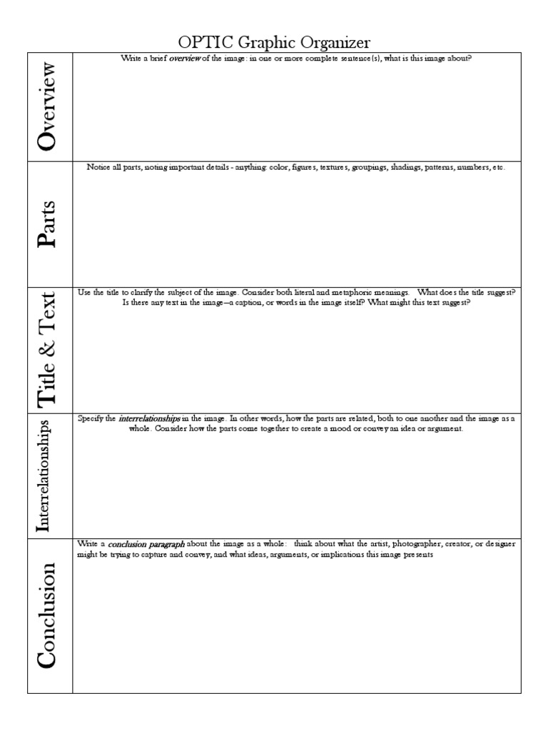 OPTIC Graphic Organizer Guide | PDF | Computers