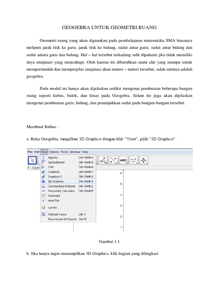 Geogebra Untuk Geometri Ruang PDF | PDF