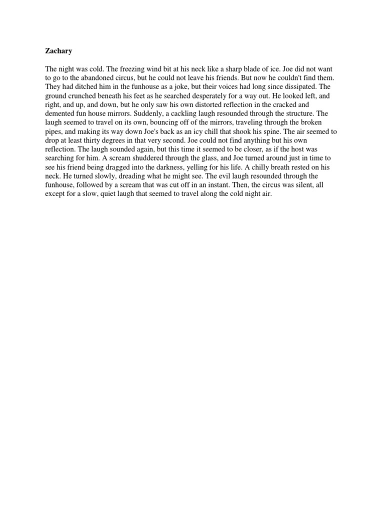 Horror Story - 8th Grade Student Horror Short Story | PDF