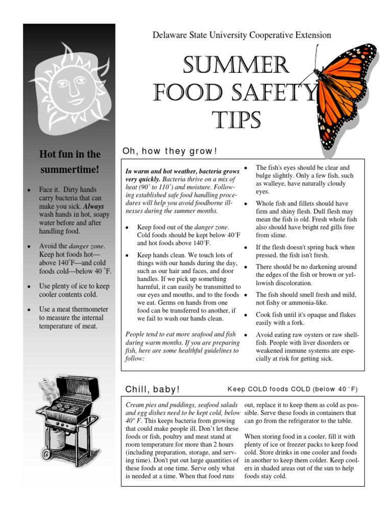 Summer Food Safety Tips | Download Free PDF | Grilling | Marination