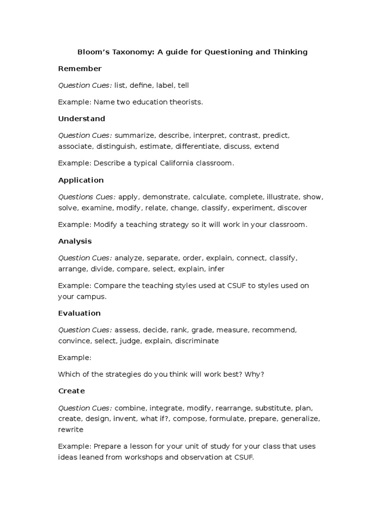 A Guide For Questioning and Thinking | PDF