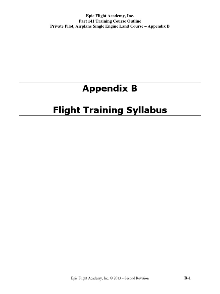 141 Private Pilot Course Training Syllabus PDF