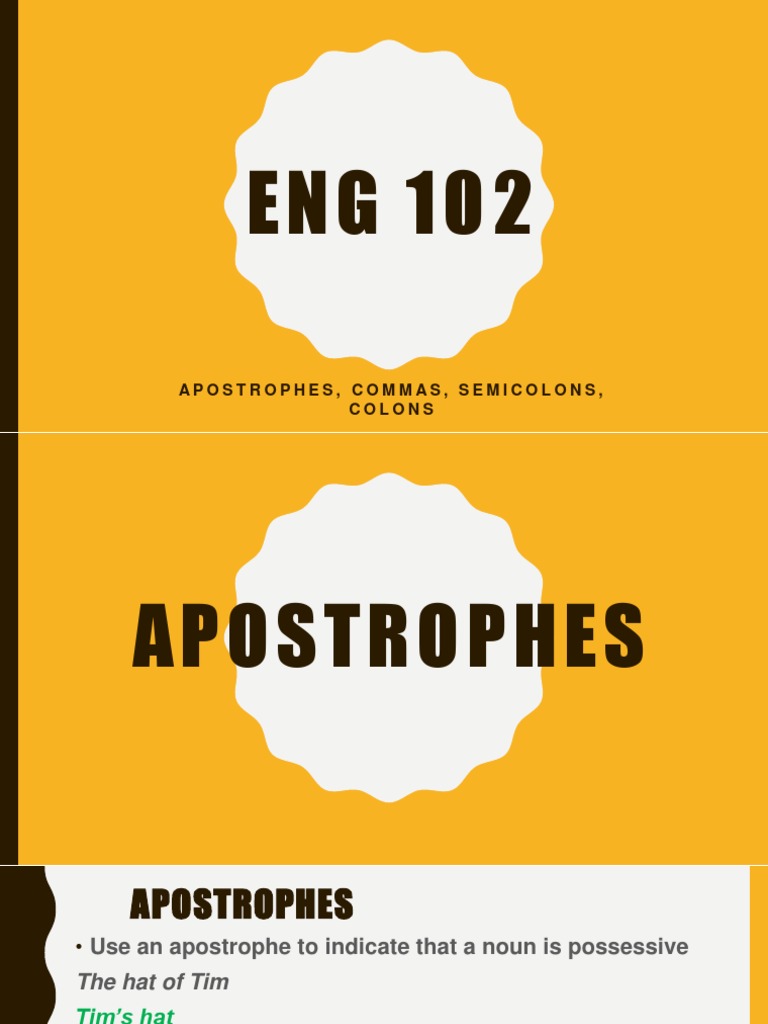 Apostrophes, Commas, Semicolons, Colons | PDF | Comma | Sentence ...
