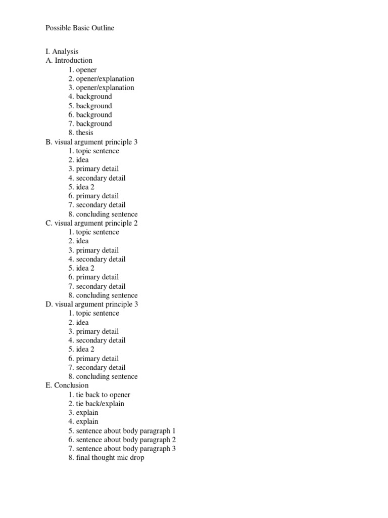 Visual Argument Analysis Outline | PDF | Cognitive Science | Cognition