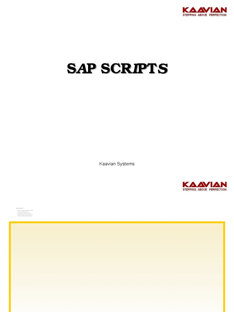 25 Kaavian SAP Script | PDF | Page Layout | Address (Geography)