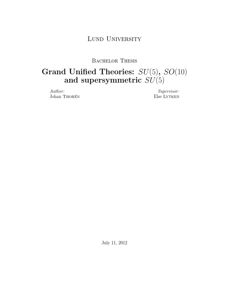 July 11 GUTs Report | PDF | Gauge Theory | Higgs Boson