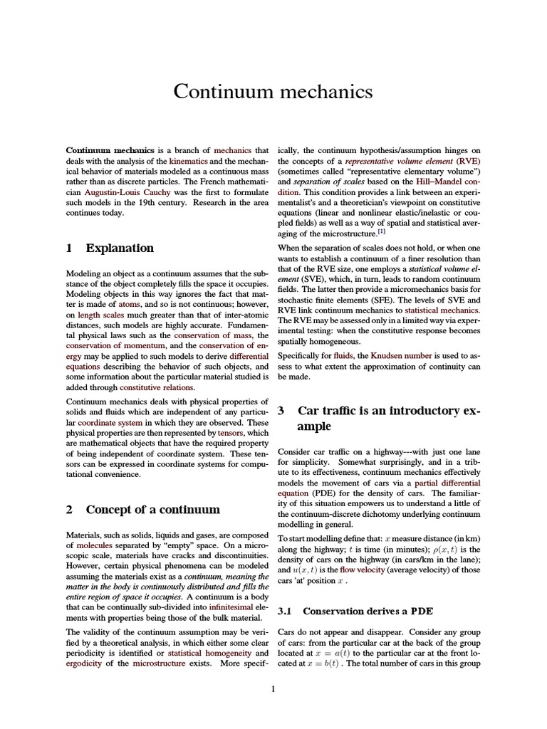 Continuum Mechanics | PDF | Continuum Mechanics | Deformation (Mechanics)