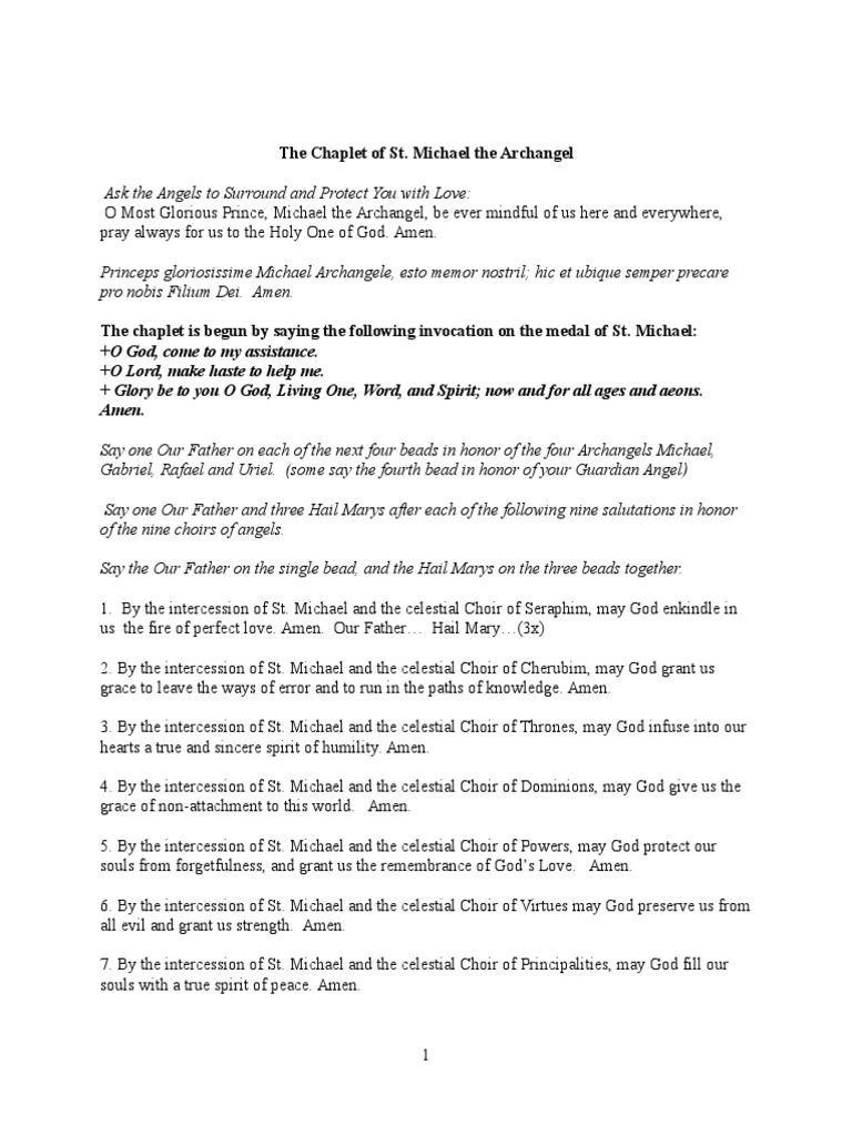 The Chaplet of ST | PDF | Michael (Archangel) | Angel
