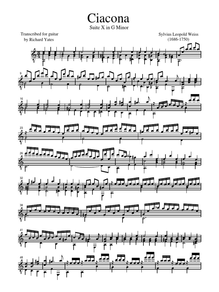 Weiss Ciacona PDF | PDF