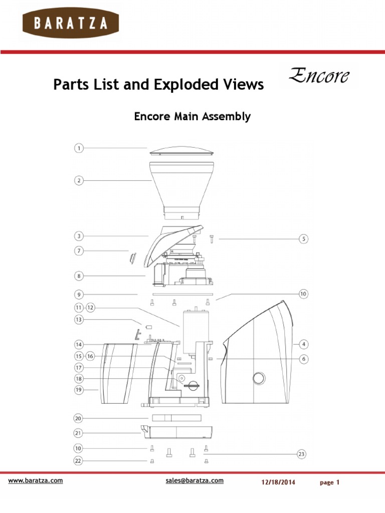 ENCORE Parts List and Exploded View 12 20141 | PDF