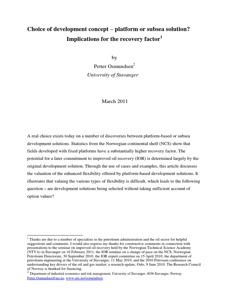 Subsea Field Development | PDF | Subsea (Technology) | Petroleum