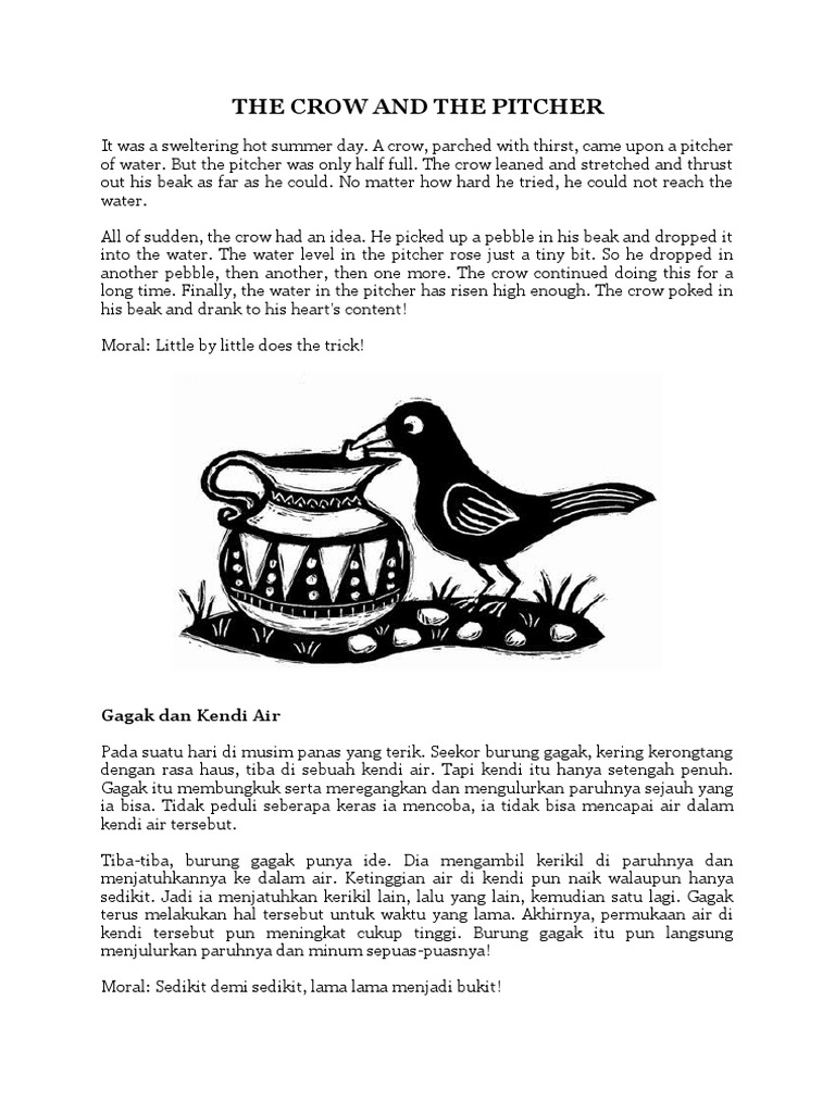 The Crow and the Pitcher Story | PDF | Poetry