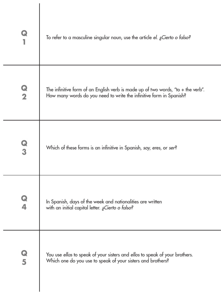 Spanish StudyCards GRAMMAR Questions PDF | PDF | Grammatical Tense | Rules