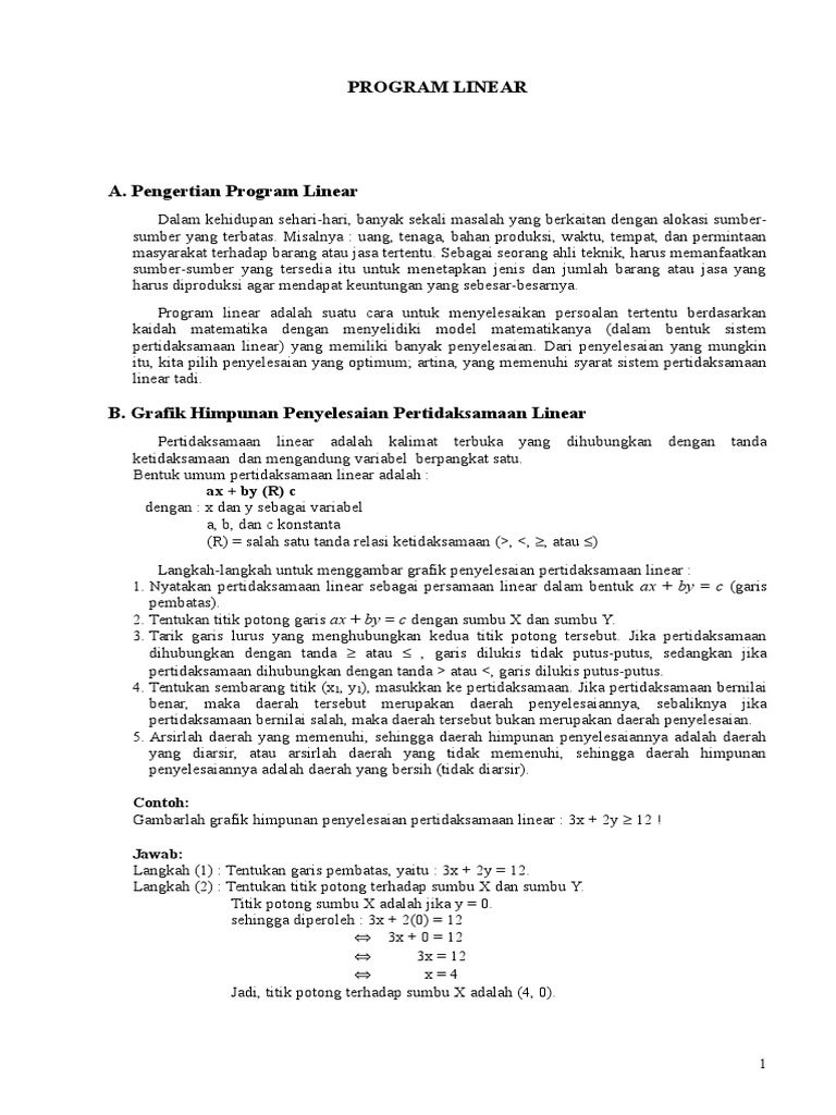 Program Linear | PDF