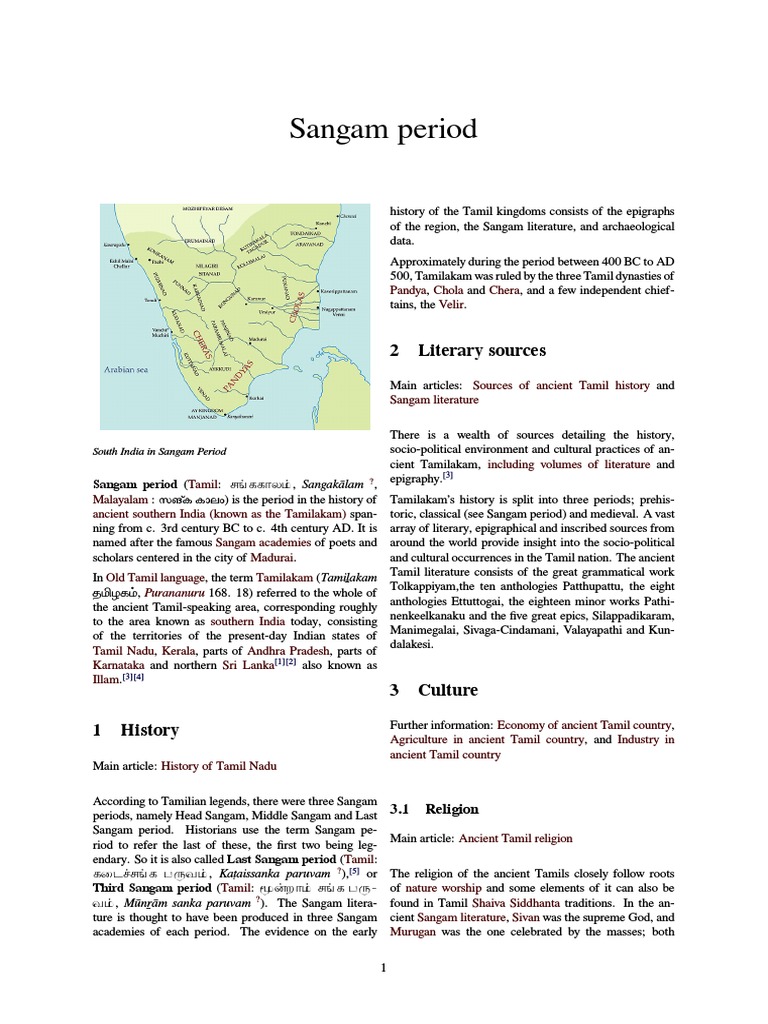 Sangam Period | PDF | Ancient India | Tamils