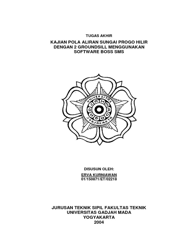 Kajian Pola Aliran Sungai Progo Hilir Dengan 2 Groundsill Menggunakan Software Boss SMS | PDF | Seni