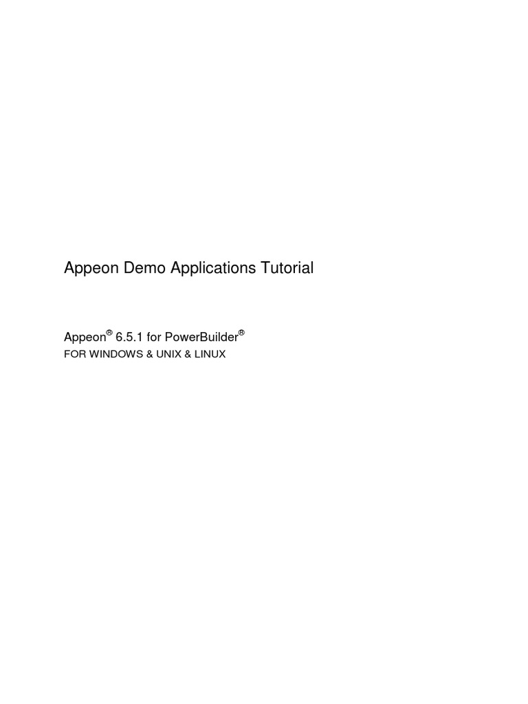 Appeon Demo Applications Tutorial | PDF | Installation (Computer Programs) | Tab (Gui)