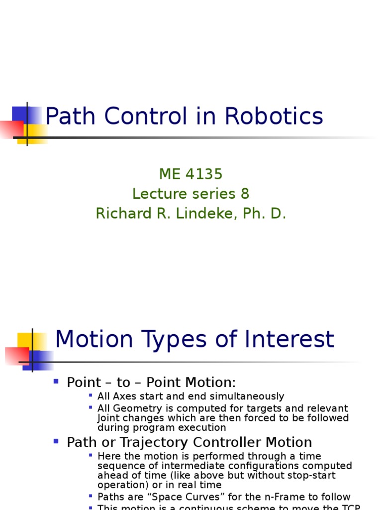 Robotic Path Control Techniques | PDF | Acceleration | Robotics