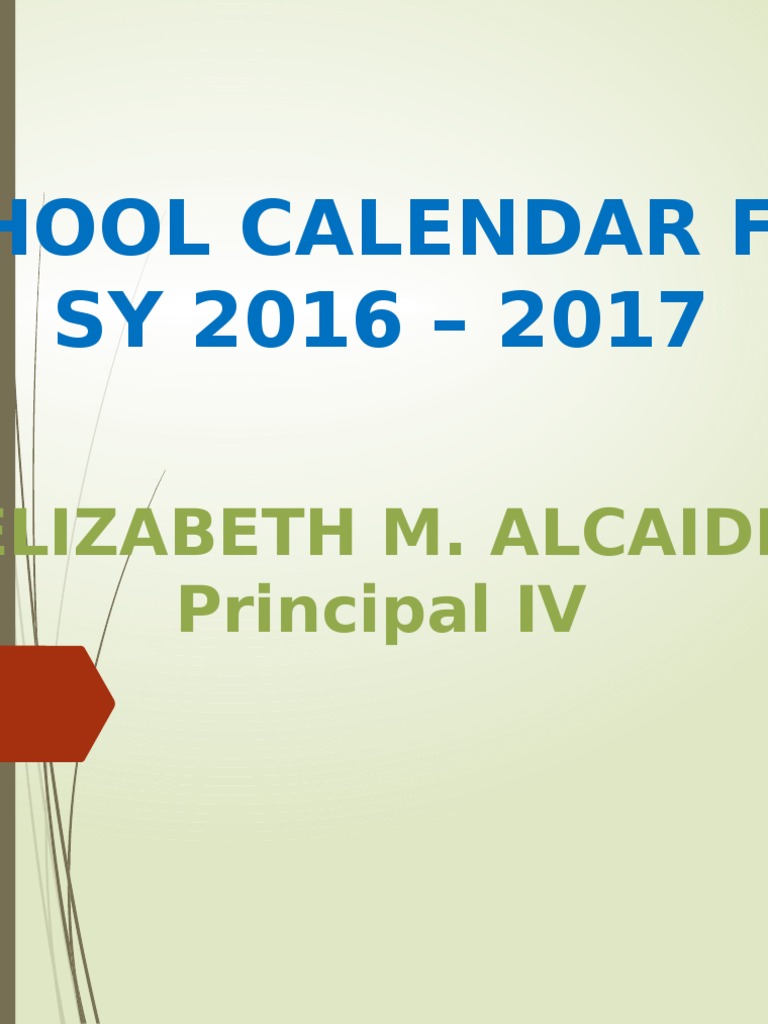 2016-2017 School Calendar | PDF