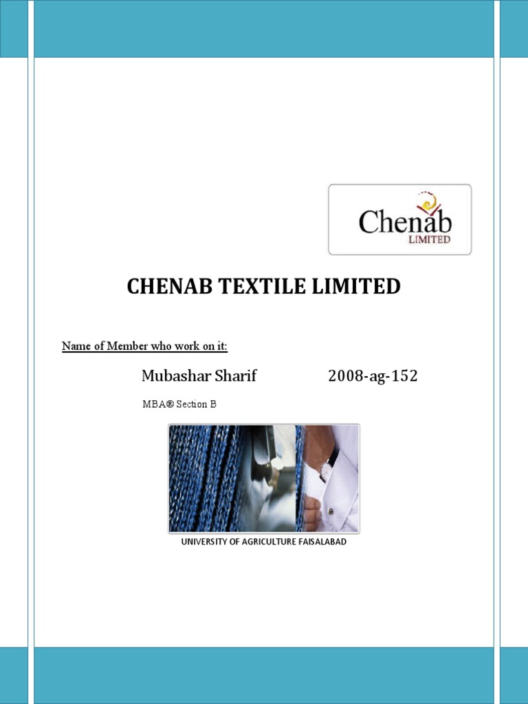 Chenab Textile Mills Faisalabad | PDF | Civil Law (Common Law) | Weaving
