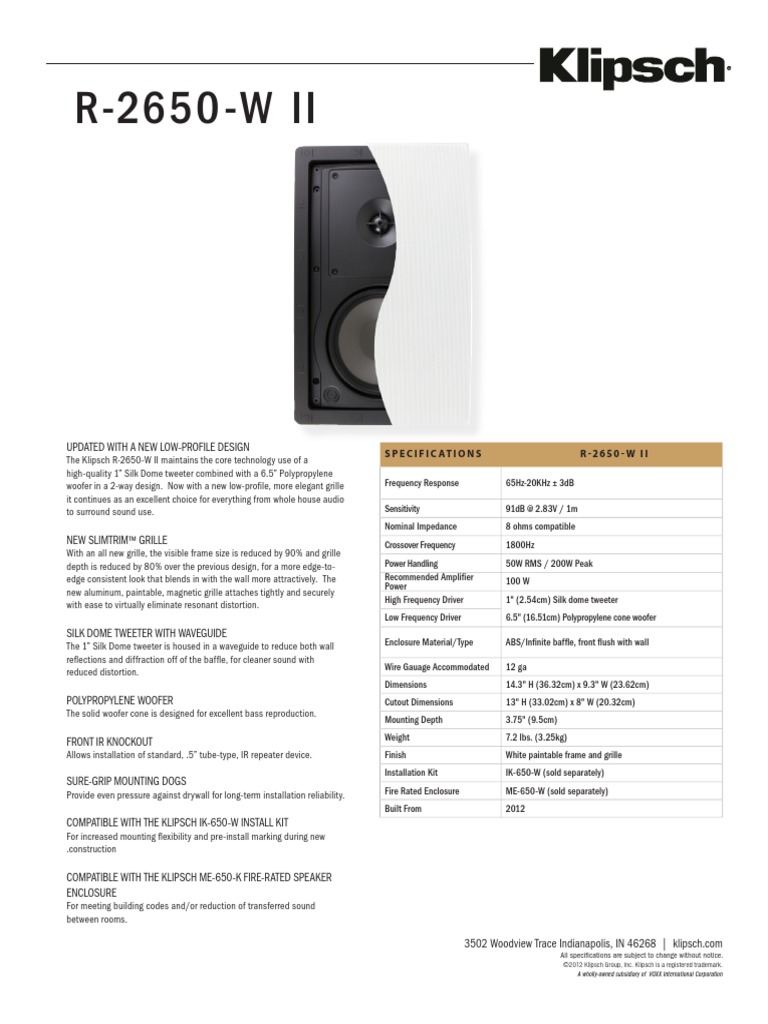 Klipsch R2650 | PDF
