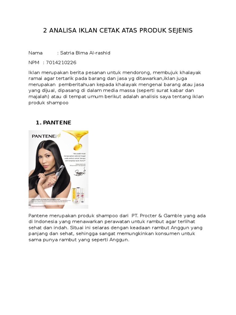 2 Analisa Iklan Cetak Atas Produk Sejenis | PDF