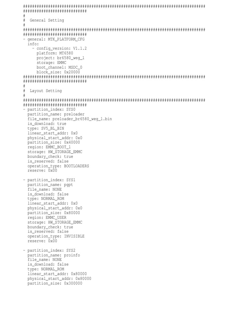 MT6580 Android Scatter | PDF | Computer Data Storage | Computer Hardware